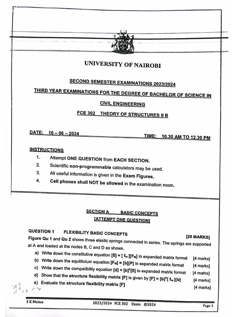 FCE 302 Theory of Structures 2B | PDF