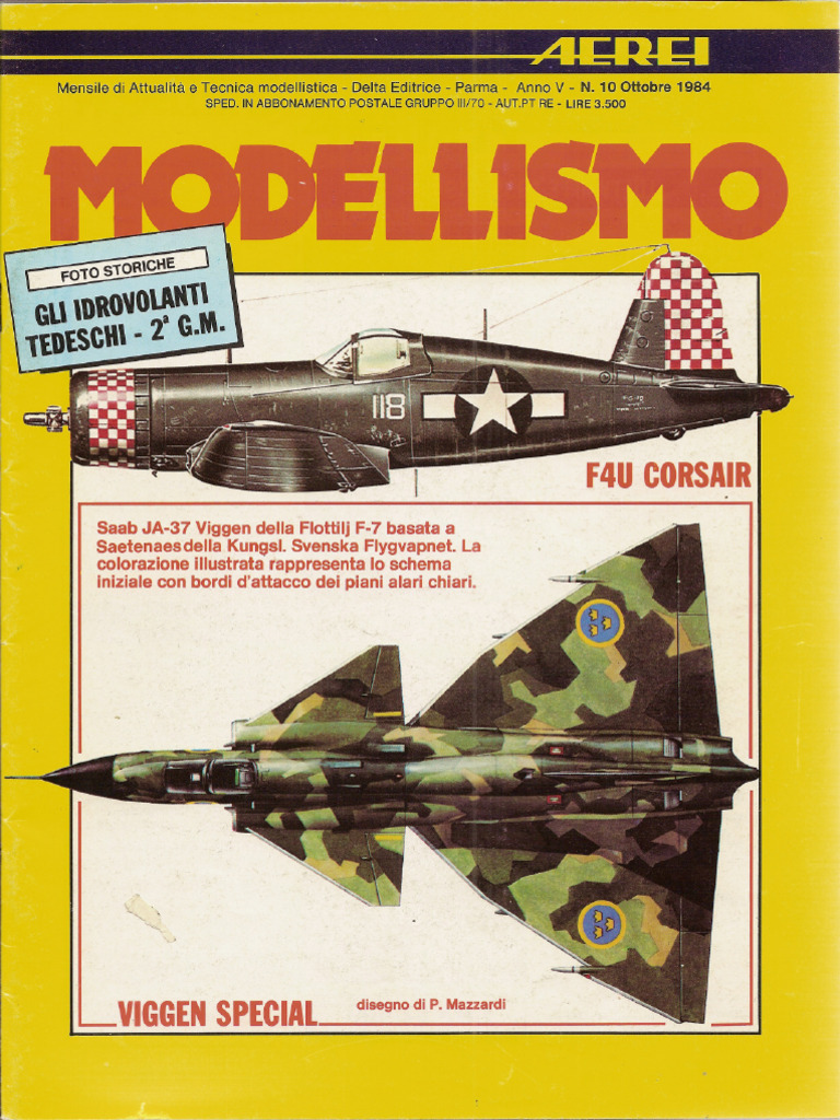 Delta Editrice - Aerei Modellismo 1984.10 - Saab Viggen, Luftwaffe Seaplanes, Bren Carrier Mit ...