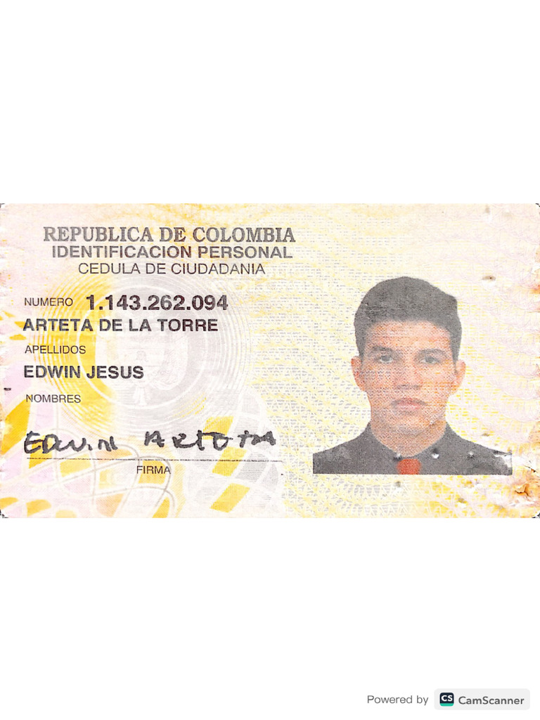 Cedula Edwin Arteta | PDF