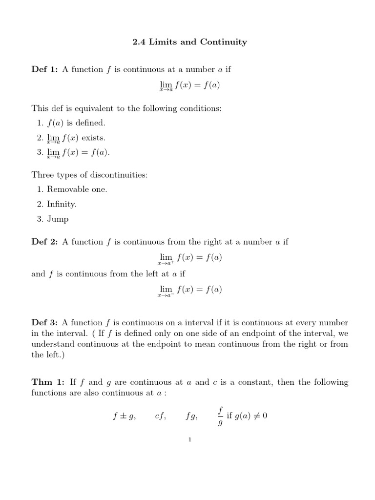Calculus: Limits and Continuity | PDF | Teaching Methods & Materials