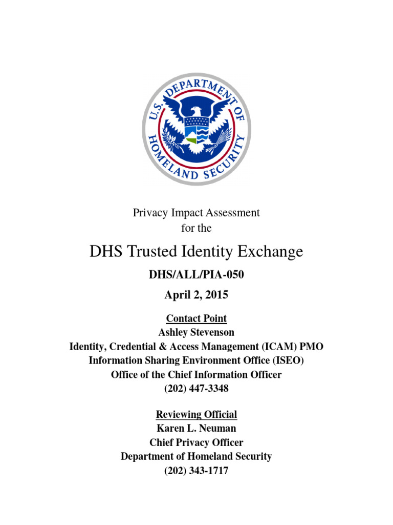 DHS Trusted Identity Exchange | PDF | Privacy | United States ...