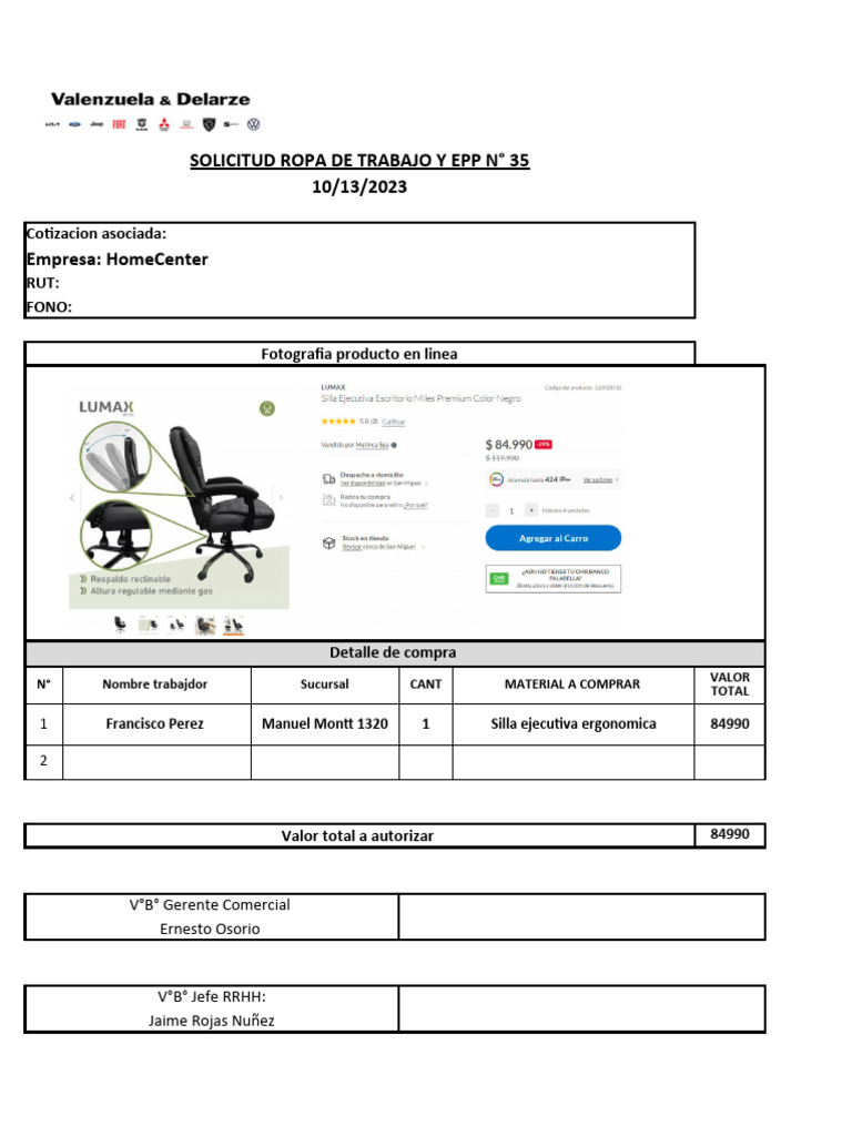 Gestion Solicitud de EPP | PDF