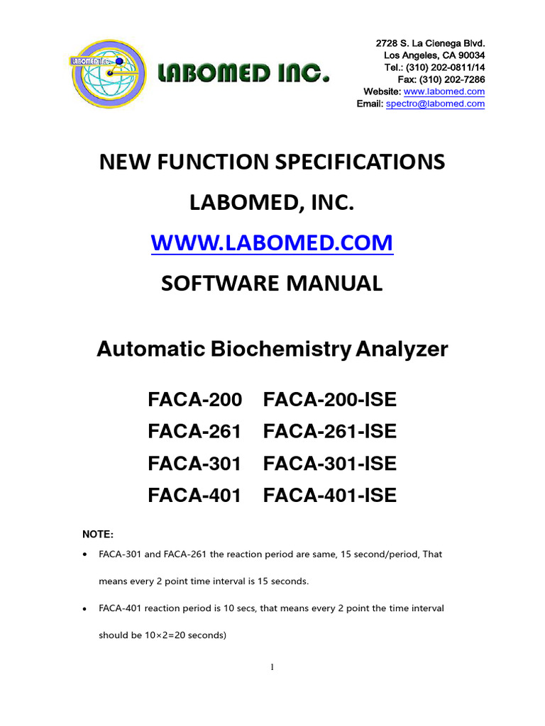 Labomed Automatic Analyzer Software Manual | PDF | Computer Science ...