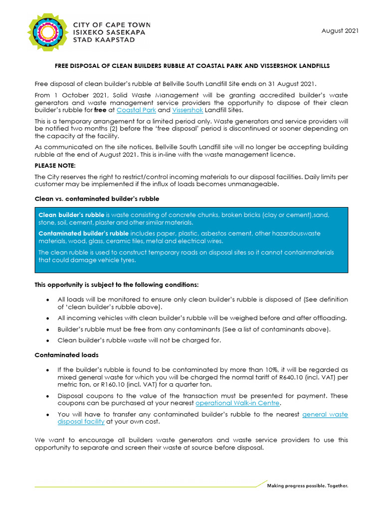 Builders Rubble Disposal Notice 2020 | Download Free PDF | Waste ...