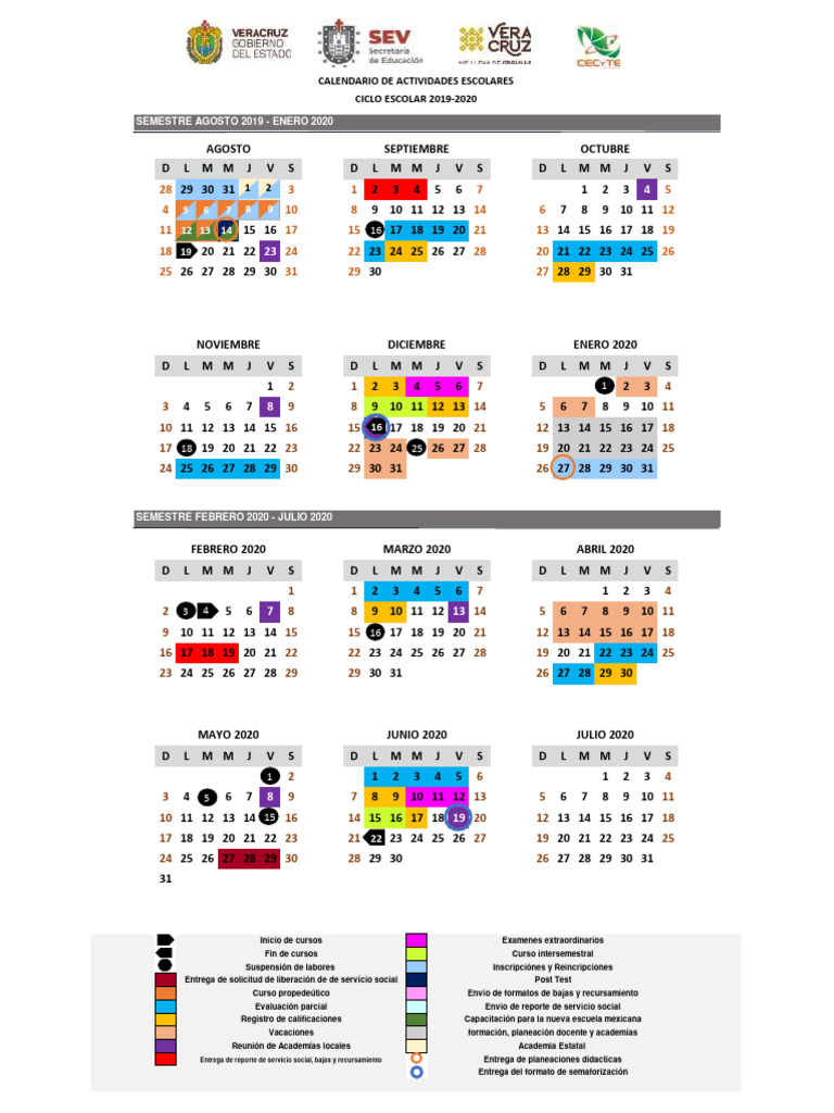 Calendario Escolar Ciclo 2019 2020 Pdf Calendario Pandemia