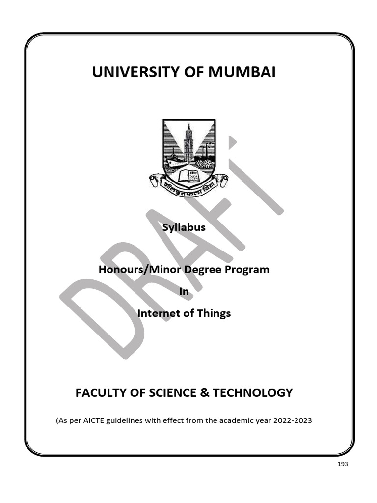 Iot Honour Degree Syllabus 2022 23 Pdf Internet Of Things Security