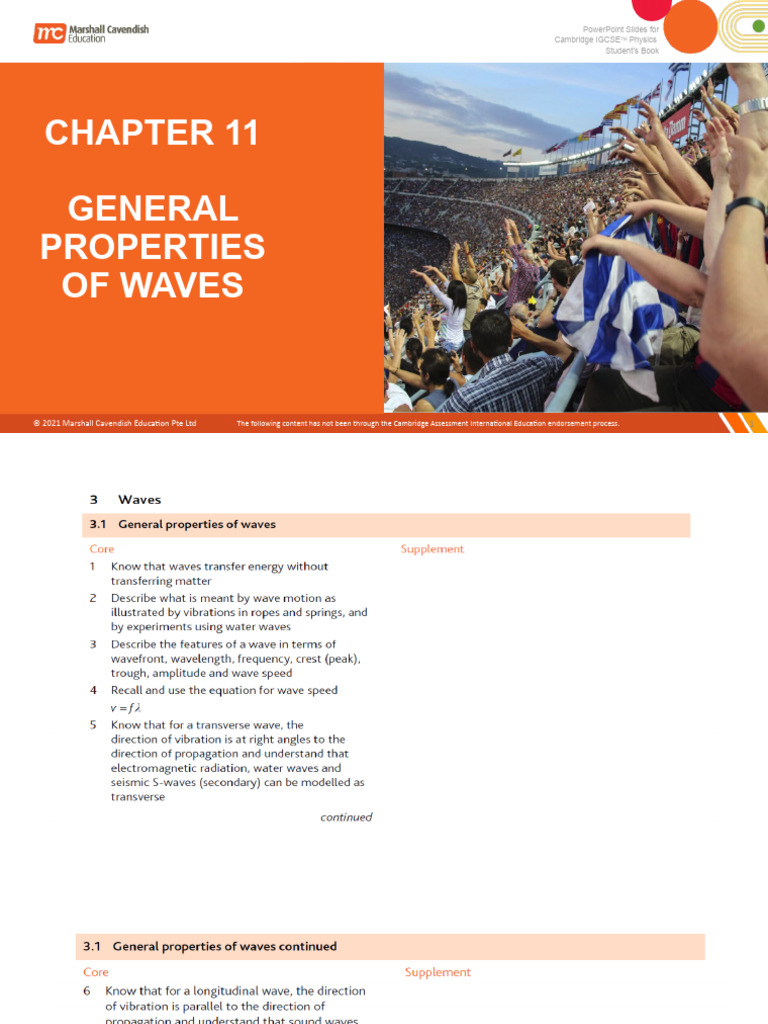 Mce Igcse Physics PPT c11 - Class 3 | PDF | Waves | Frequency