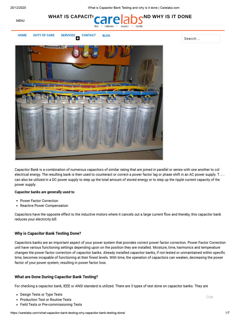 What Is Capacitor Bank Testing and Why Is It Done | Download Free PDF ...