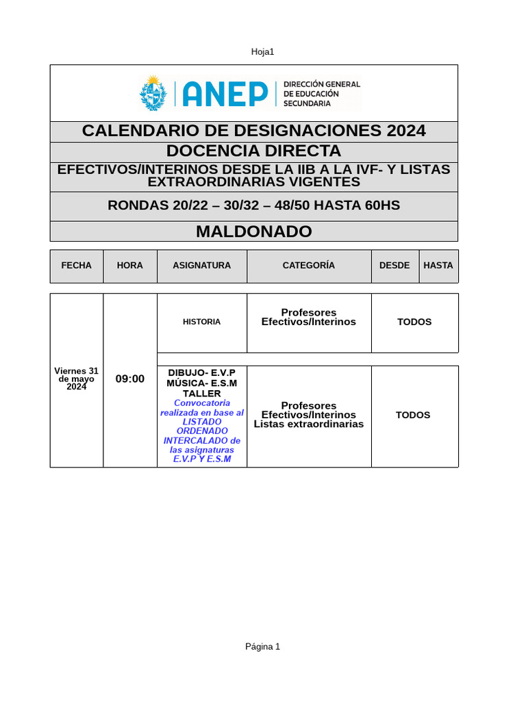 Calendario DD Maldonado 2024 05 31 | PDF | Informática
