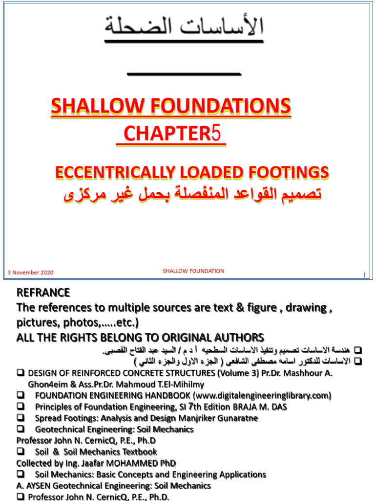 Chapter 5 Eccentrically Loaded Footings - Shallow Foundations - y | PDF