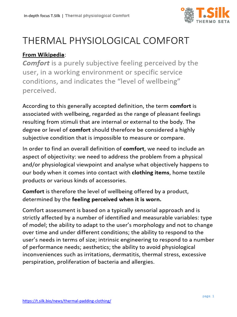 Thermal Physiological Comfort | PDF | Heat Transfer | Heat