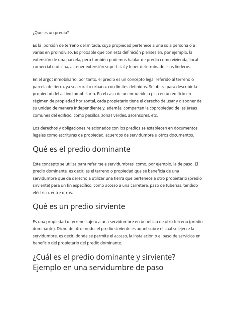 Que es un predio | Descargar gratis PDF | Área rural | Propiedad