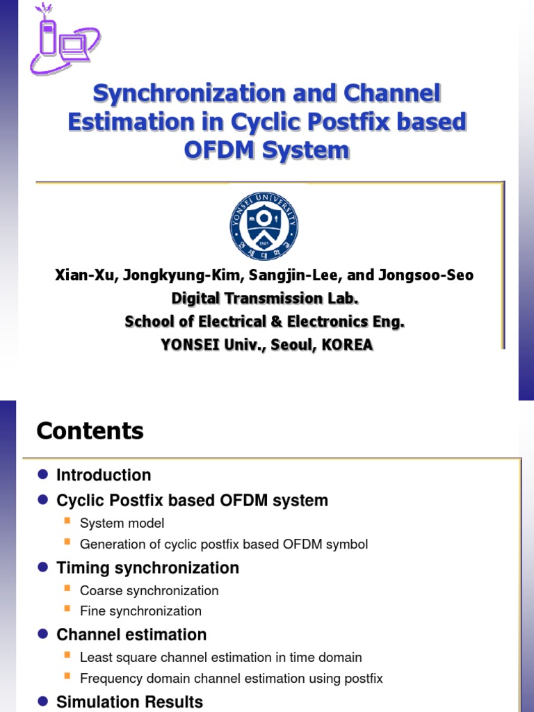 (VTC2006) (Synchronization and Channel Estimation in Cyclic Postfix Based OFDM System) | PDF ...