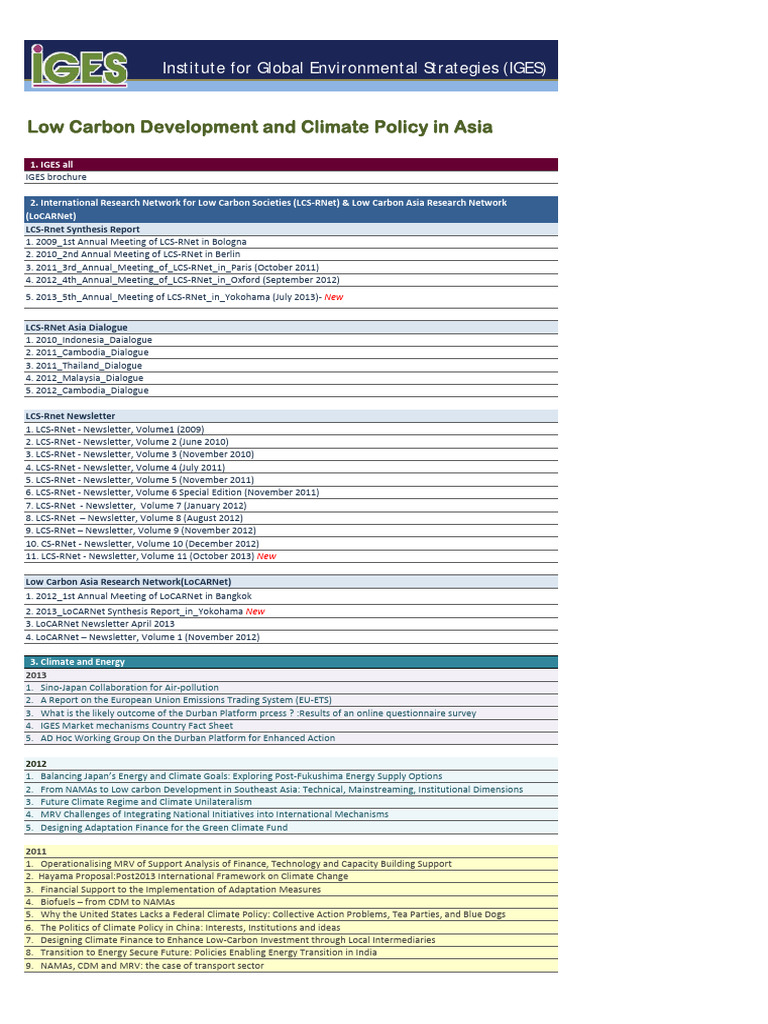 IGES_Climate_Change_Information_Package_2013 | Download Free PDF | Waste | Waste Management