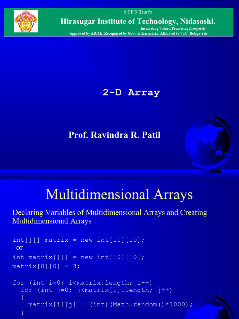 PCD_2-D_Array (1) | Download Free PDF | Computer Programming | Algorithms And Data Structures