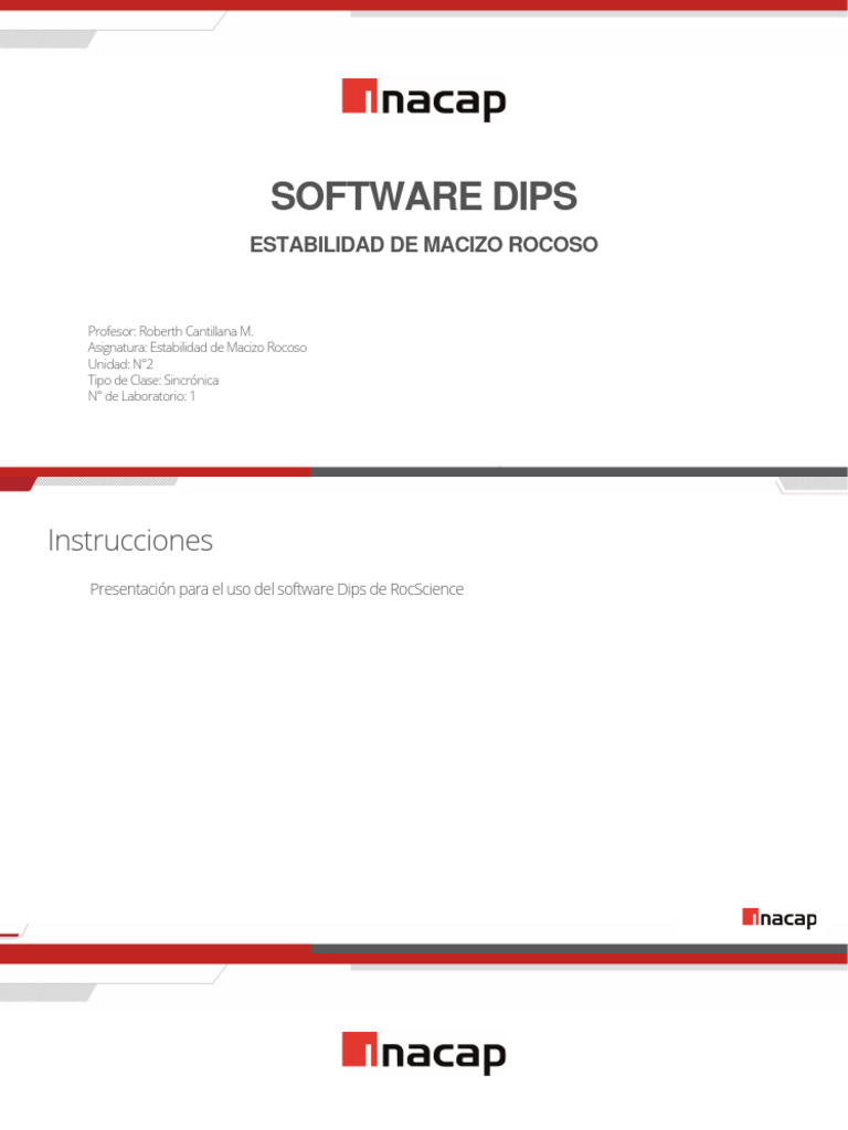 Clase N°1 - Laboratorio N°1 - Estabilidad de Macizo Rocoso - Dips | PDF ...
