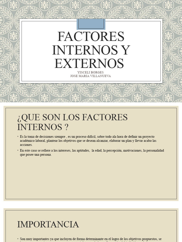 Factores Internos y Externos Yisceli Borges | PDF