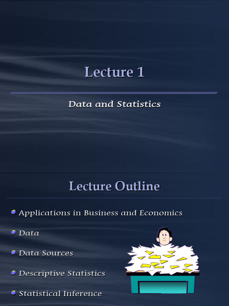 Lecture 1 Data and Statistics | PDF | Level Of Measurement | Statistics