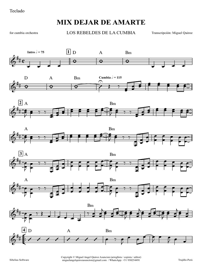 Los Rebeldes de La Cumbia - Mix Dejar de Amarte | PDF