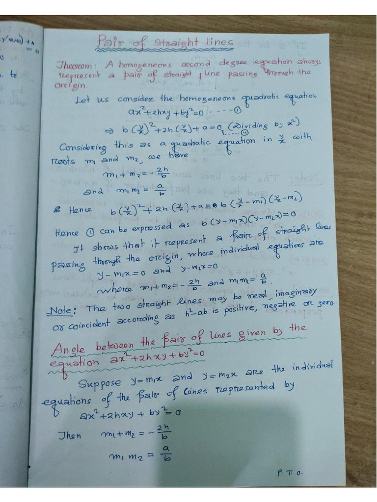 Pair of Straight Lines | PDF