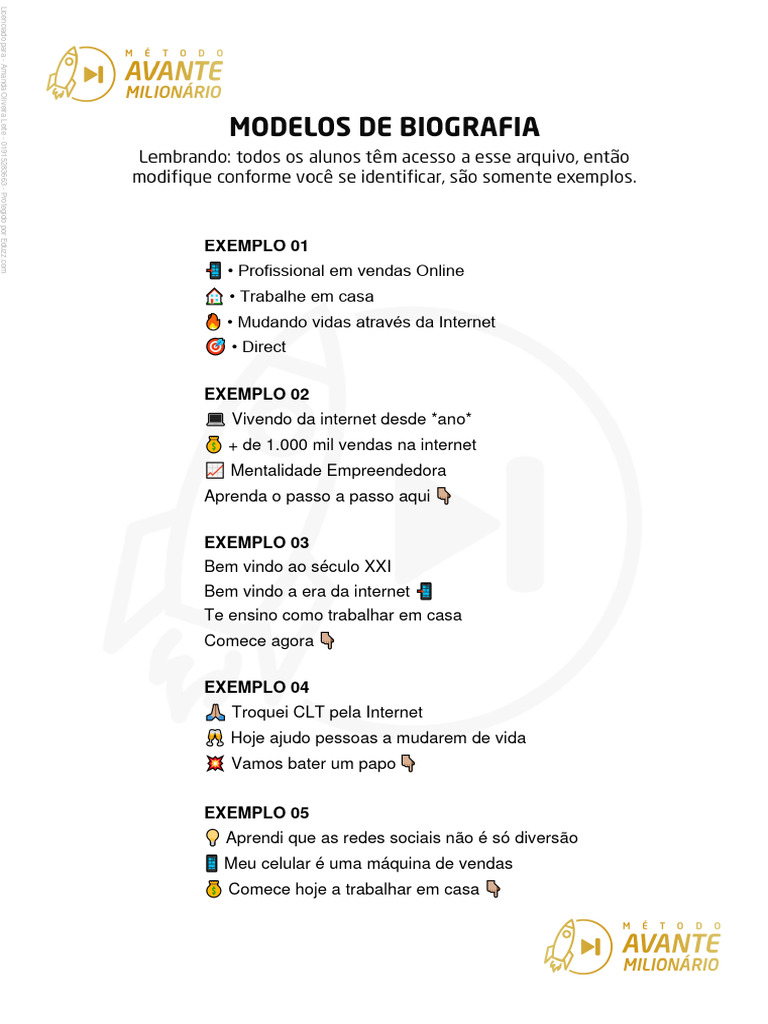 Modelos de Biografia Mam | PDF | Internet | Empreendedorismo