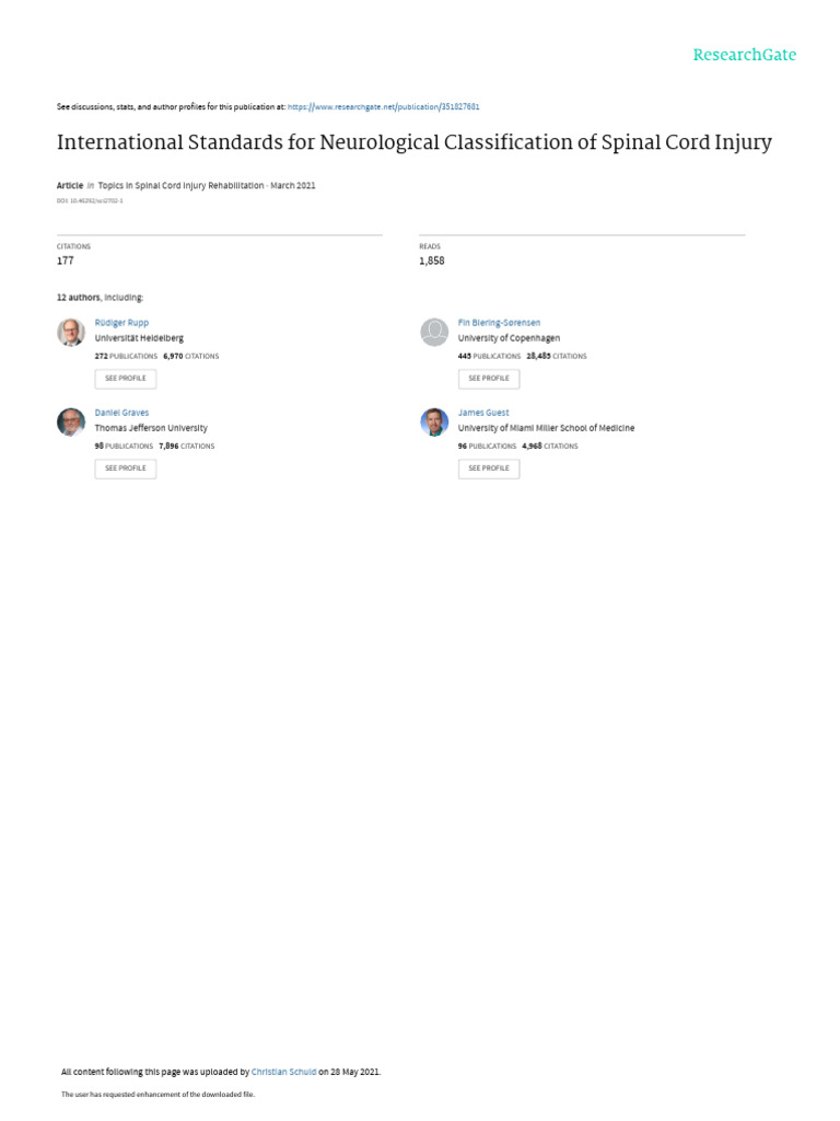 2021 Tscir Isncsci Booklet | PDF | Vertebral Column | Spinal Cord
