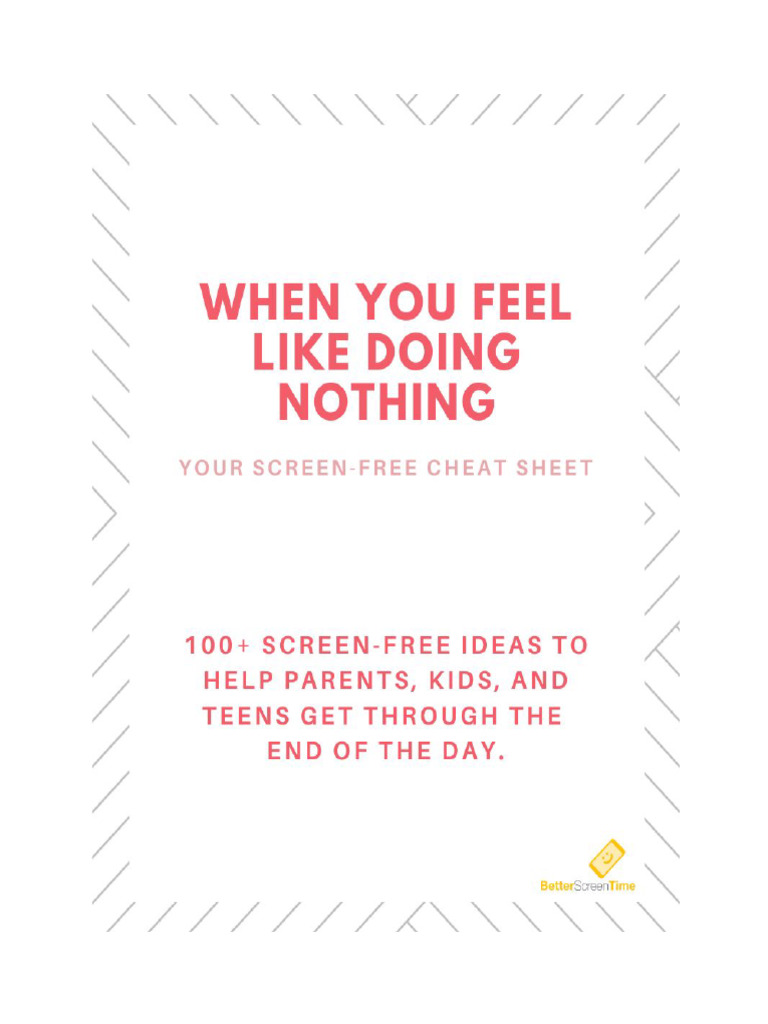 Screen Free Cheat Sheet | PDF