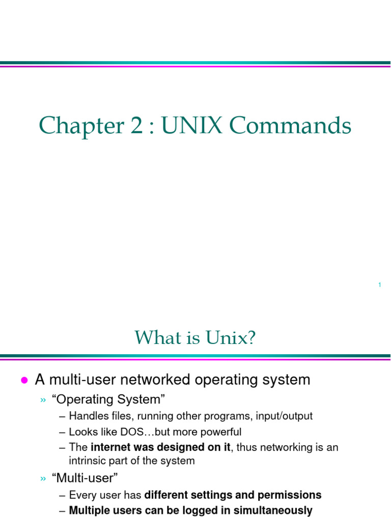 Chapter 2 UNIX System Commands | PDF | Operating System | Unix