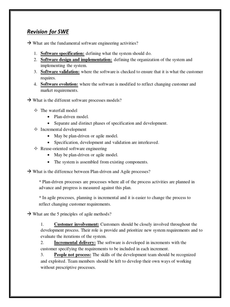 Swe Last Pdf Agile Software Development Software Development Process