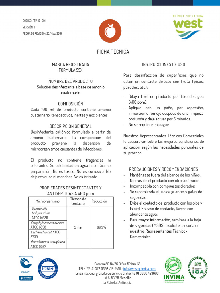 FT Formula 55X | Descargar gratis PDF | Agua