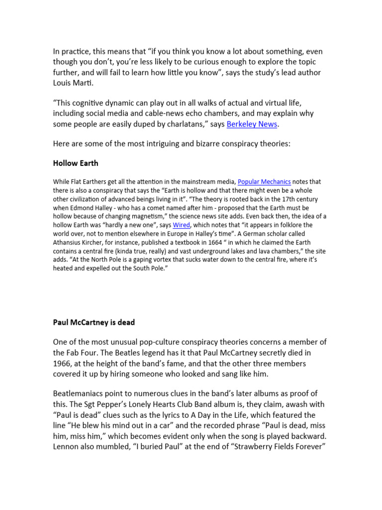 Full Conspiracy Theories | PDF