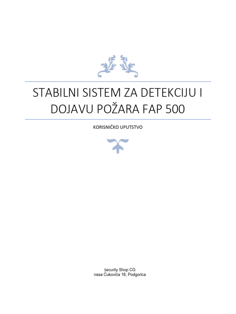 Elkron Fap500 Korisnicko Uputstvo | PDF