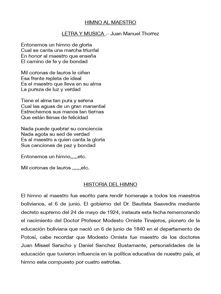 HIMNO AL MAESTRO pdf | PDF