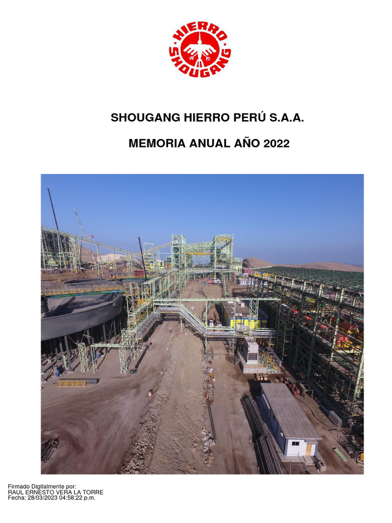Memoria Anual 2022: Shougang Hierro Perú | PDF | Minería | Perú