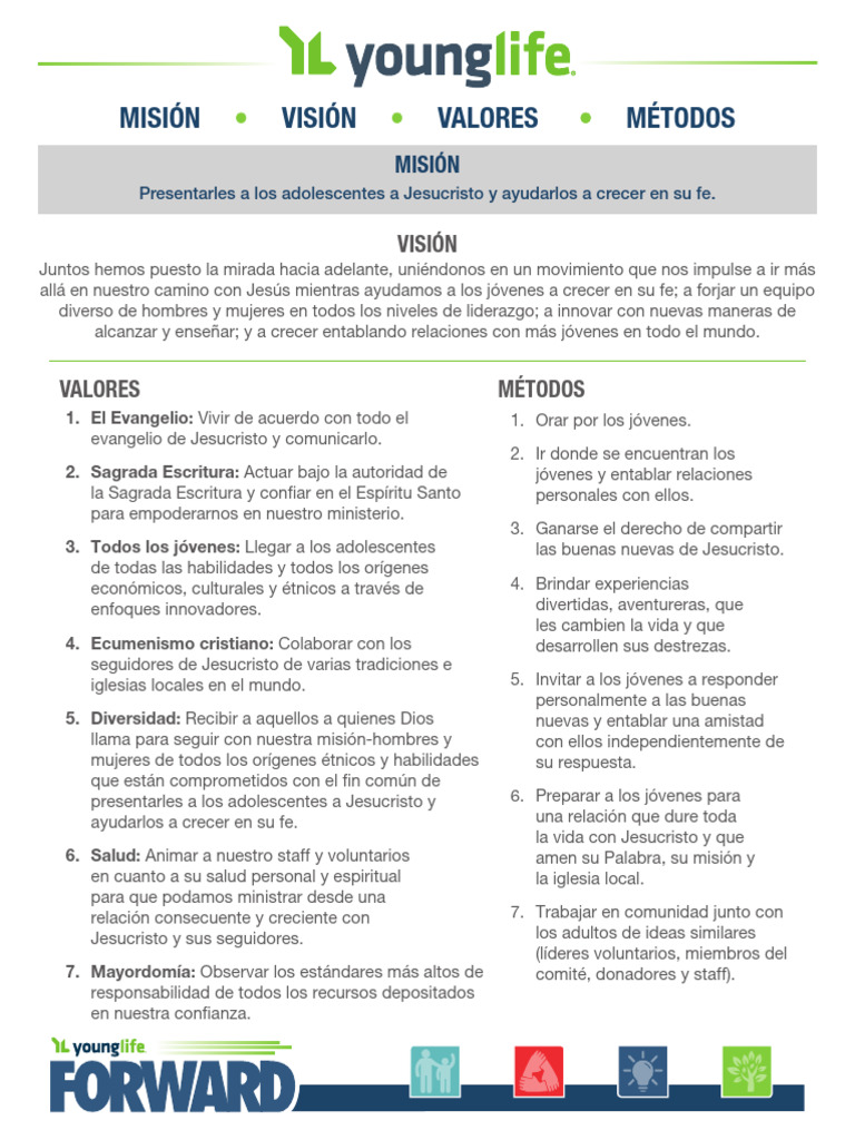 Mision, Vision y Valores en Espanol | PDF | Jesús | Fe