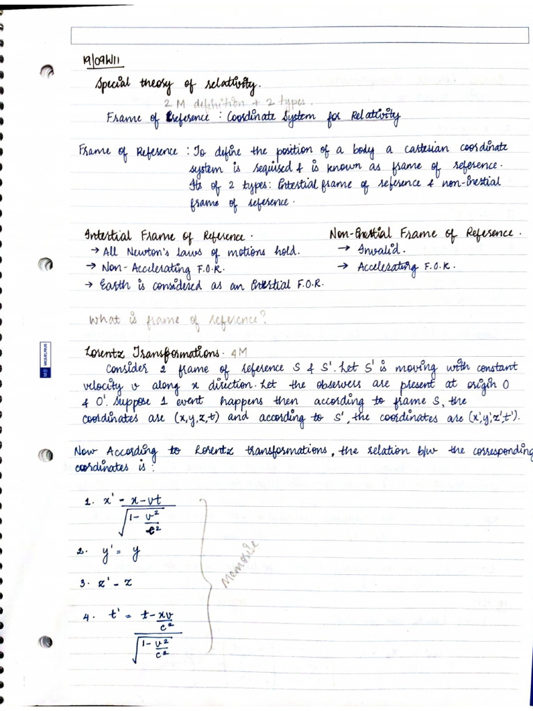 Document Physics Notes (Part 1) | PDF