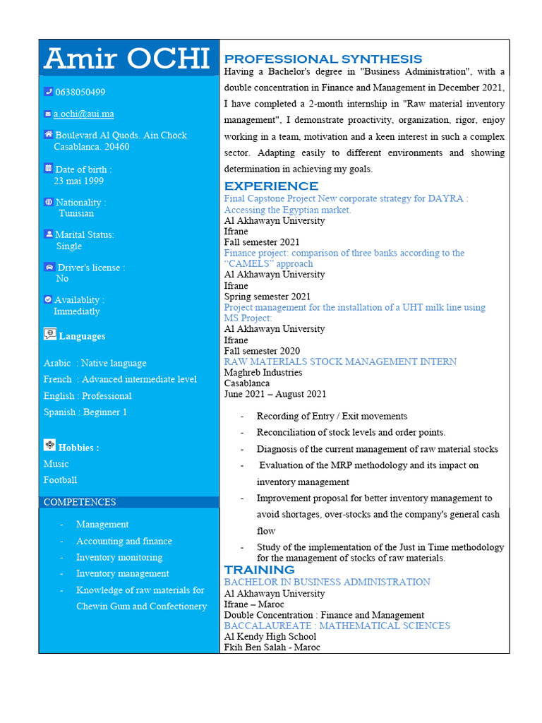 AUI CV Amir OCHI FinanceMangement | PDF | Economies | Business