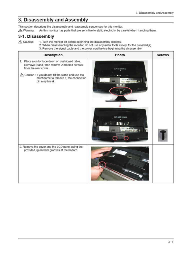 Disassembly & Reassembly | Download Free PDF | Computer Monitor | Wire