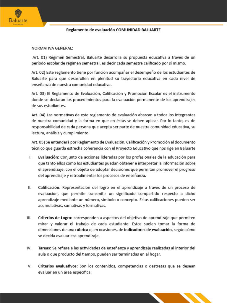 Reglamento de Evaluaciones 2023 | Descargar gratis PDF | Evaluación | Aprendizaje