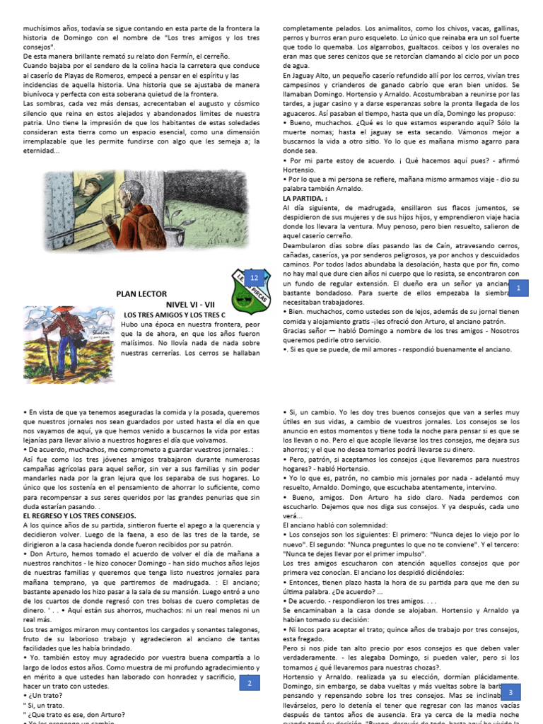 Los tres amigos y sus valiosos consejos | PDF