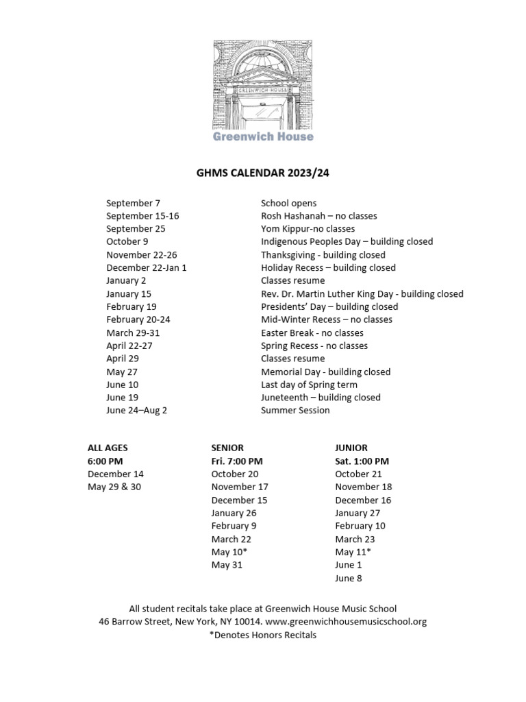 GHMS 2023/24 Academic Calendar | PDF