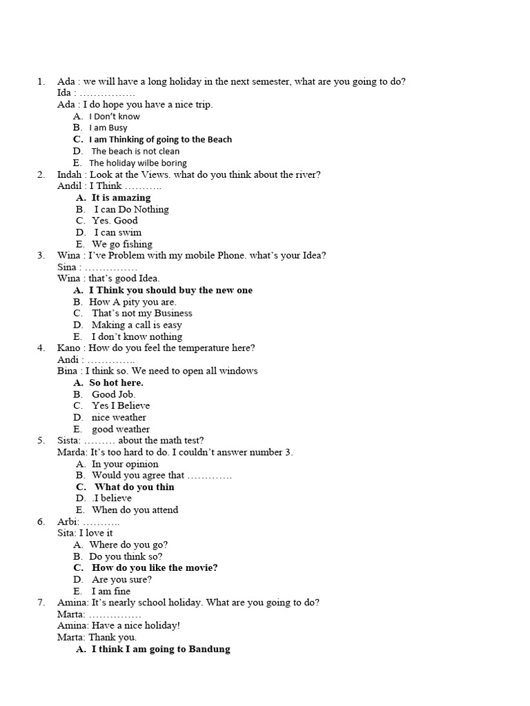 English Dialogue and Grammar Exercises | PDF