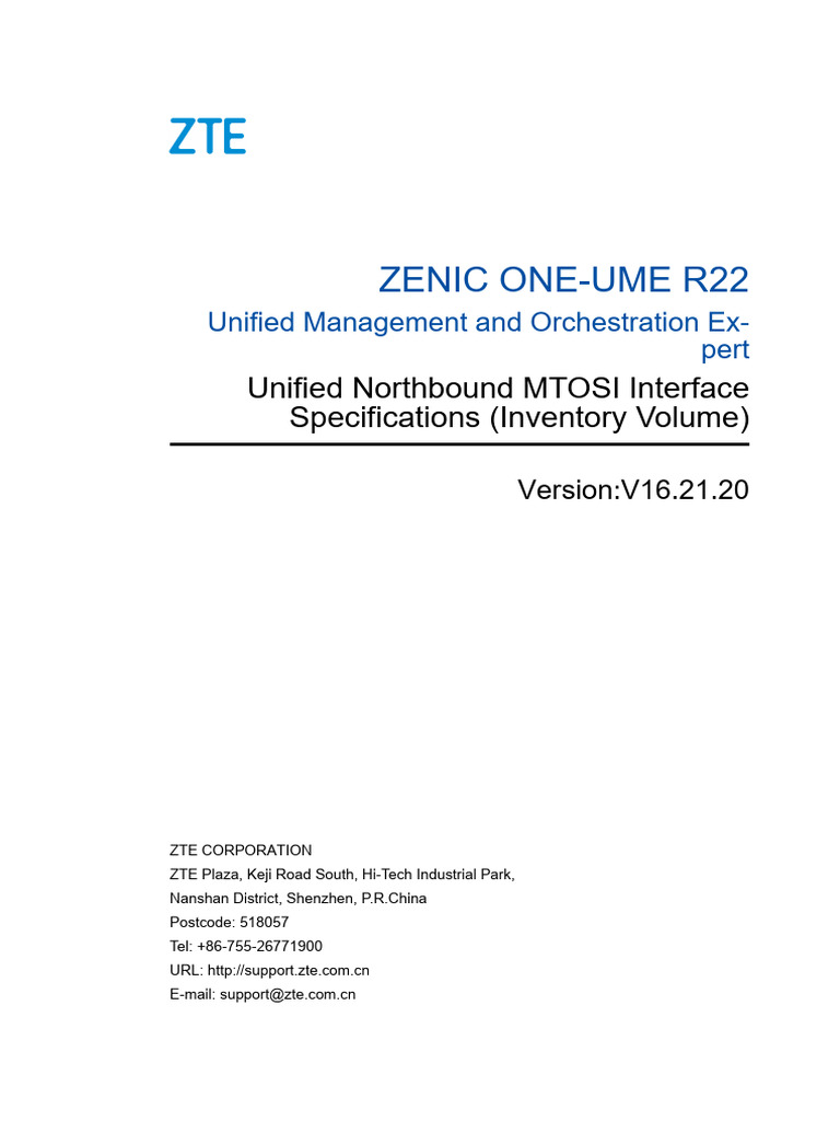 ZTE Zenic One MTOSI Interface Specs | PDF | License | Copyright