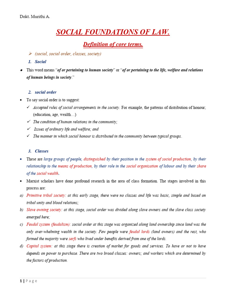 Social Foundations of Law Explained | PDF | Natural Law | Social ...