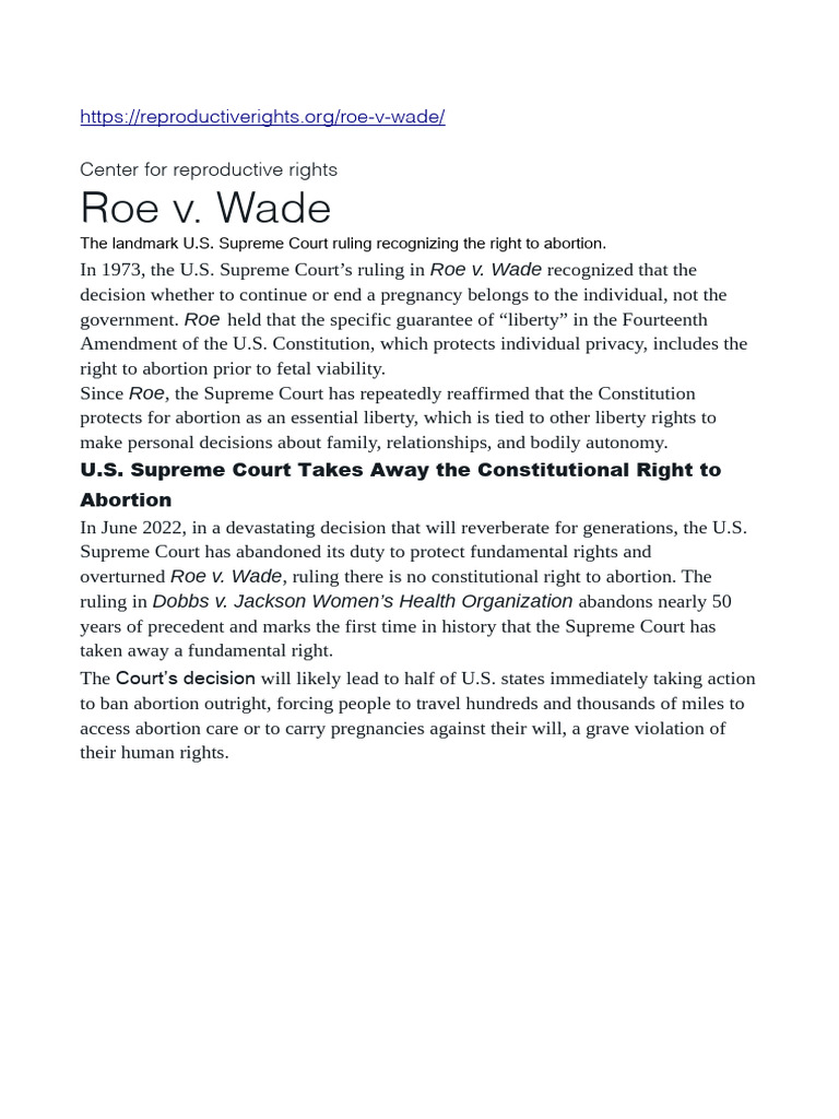 Dossier | PDF | Roe V. Wade | Abortion