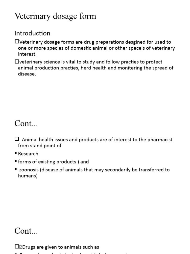 Veterinary Dosage Forms Overview | PDF | Tablet (Pharmacy ...