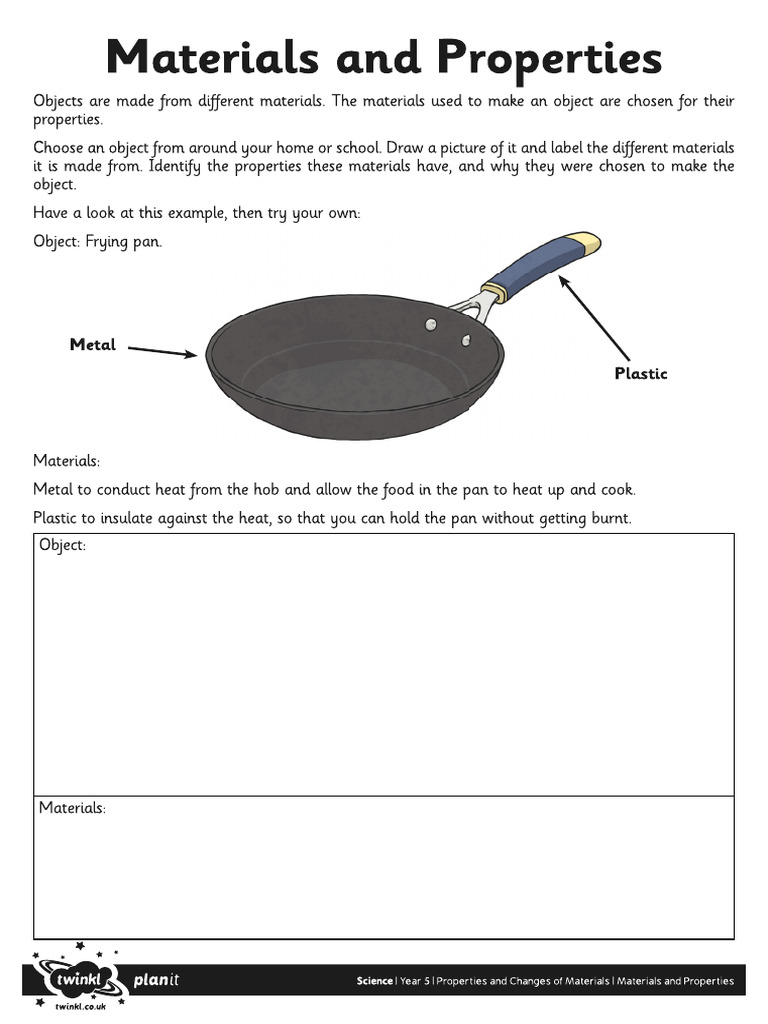 Materials And Properties Activity Sheet Pdf