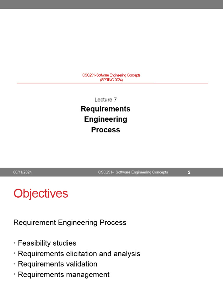 Lecture 7 - Requirement Engineering | PDF | Feasibility Study | System