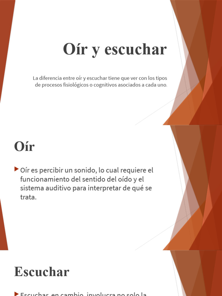 Oir y Escuchar | Descargar gratis PDF | Escuchando | Atención