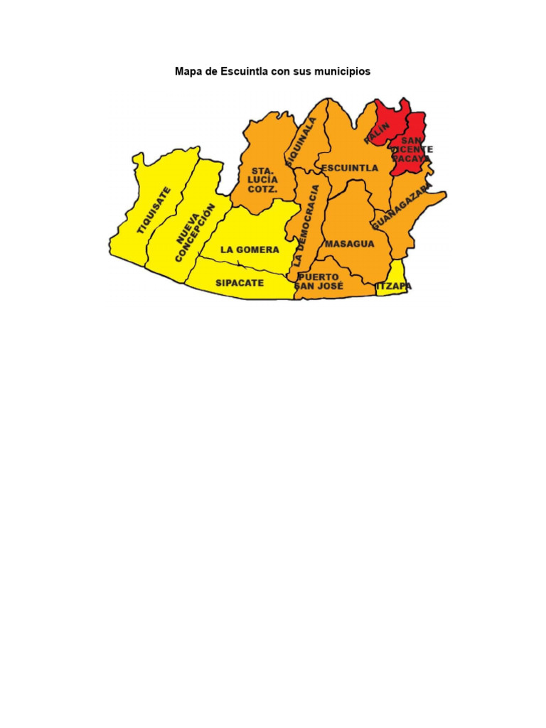 Mapa de Escuintla Con Sus Municipios | PDF